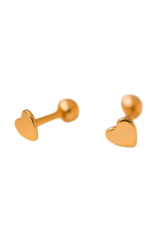 MADE BY MARY Heart Stud Earrings - Gold Vermeil