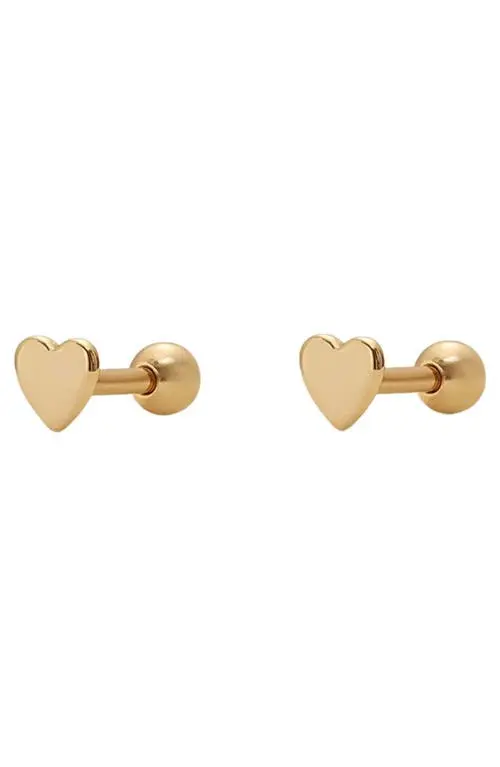MADE BY MARY Heart Stud Earrings - Gold Vermeil