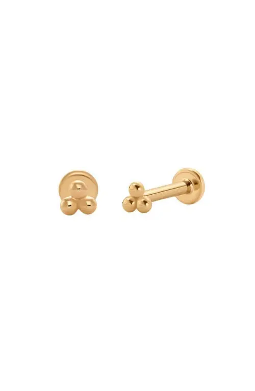 MADE BY MARY 14k Trinity Stud Earring - 14k Solid Gold - Pair