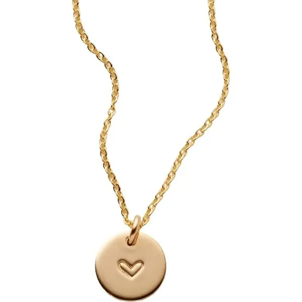 MADE BY MARY Heart Disc Pendant Necklace - Gold Filled