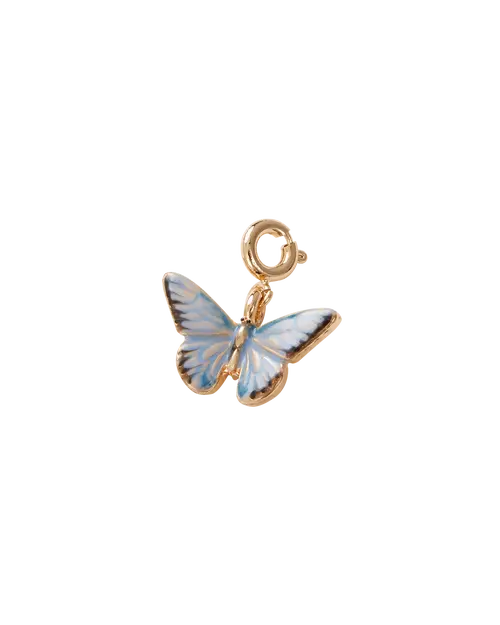 FABLE ENGLAND Enamel Butterfly Charm - Multi & Gold