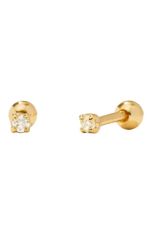 MADE BY MARY Cz Petite Prong-set Stud Earrings - Gold Vermeil