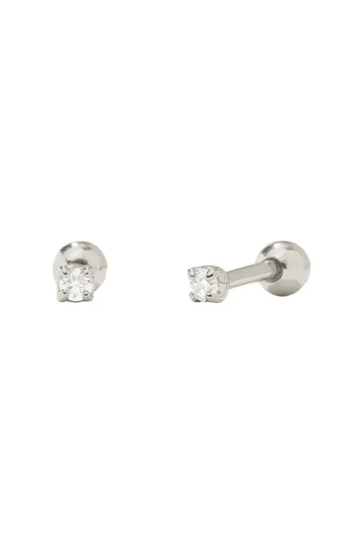 MADE BY MARY Cz Petite Prong-set Stud Earrings - Silver