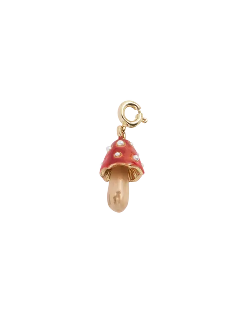FABLE ENGLAND Enamel Mushroom Charm - Multi & Gold
