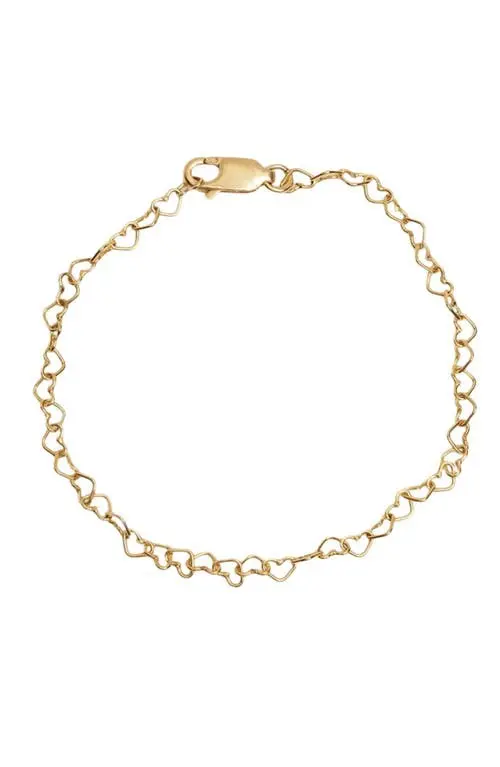 MADE BY MARY Heart Chain Link Bracelet - Gold Filled