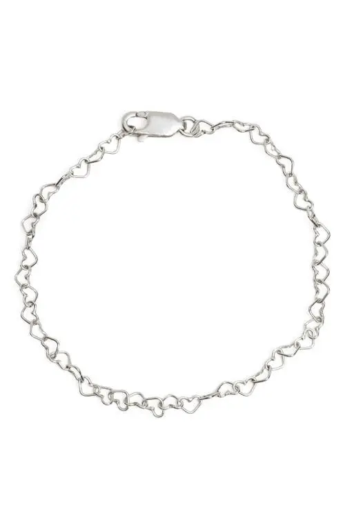 MADE BY MARY Heart Chain Link Bracelet - Silver
