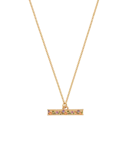 FABLE ENGLAND Folksy Floral T-bar Chain Necklace - Gold