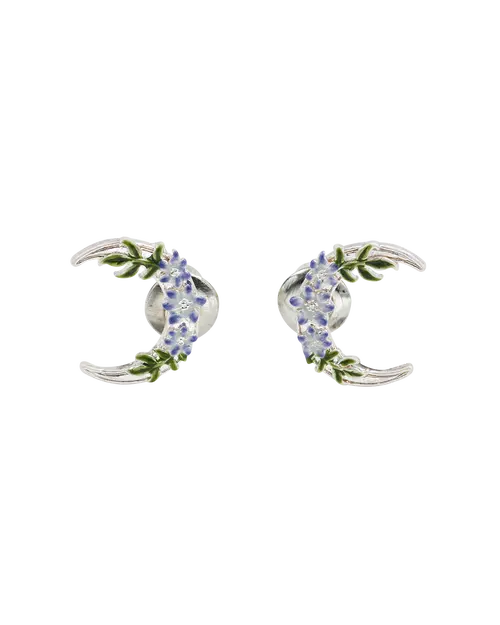 FABLE ENGLAND Nightshade Moon Stud Earrings - Silver