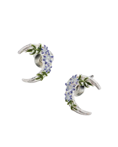 FABLE ENGLAND Nightshade Moon Stud Earrings - Silver