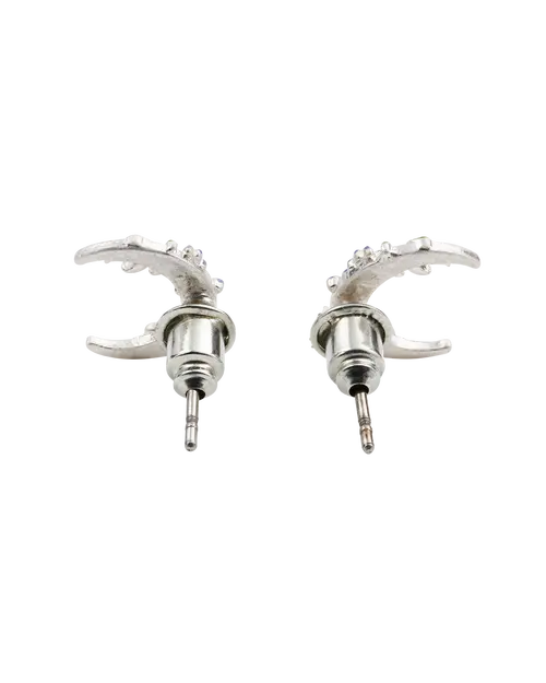 FABLE ENGLAND Nightshade Moon Stud Earrings - Silver