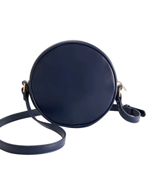FABLE ENGLAND Chloe Circle Bag Embroidered Dormouse - Navy