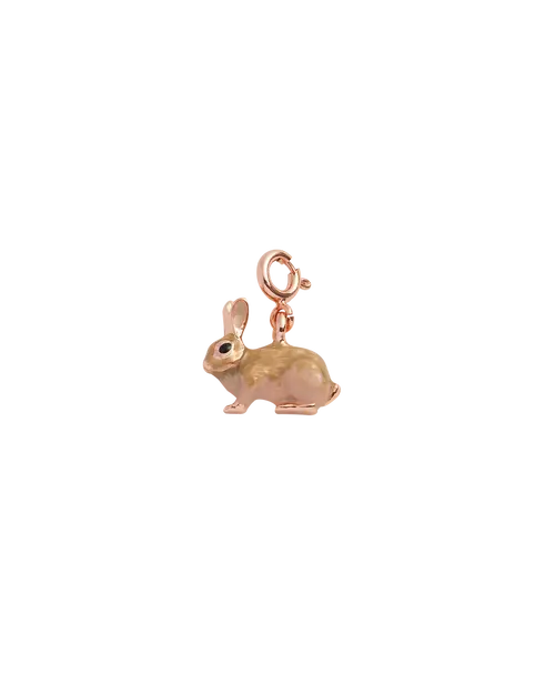 FABLE ENGLAND Enamel Rabbit Charm - Multi & Gold