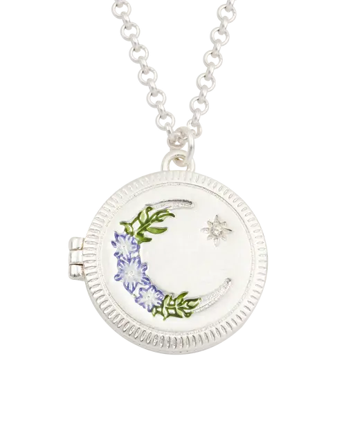 FABLE ENGLAND Nightshade Moon Locket Chain Necklace