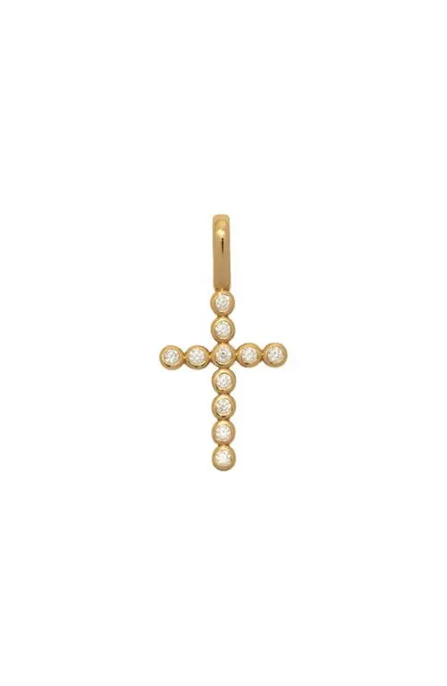 MADE BY MARY Cz Poppy Cross Charm - Gold Vermeil