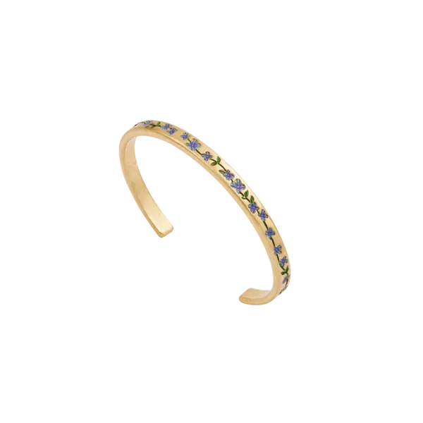 FABLE ENGLAND Forget Me Not Bangle - Gold