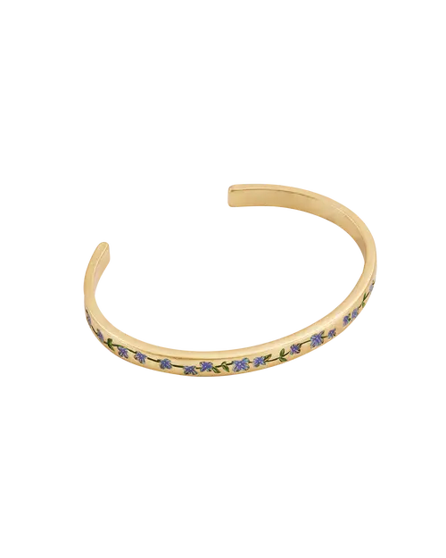 FABLE ENGLAND Forget Me Not Bangle - Gold