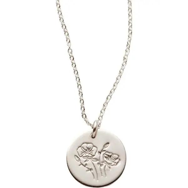 MADE BY MARY August Birth Flower Necklace - Silver