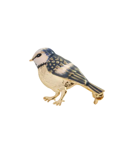 FABLE ENGLAND Enamel Blue Tit Brooch