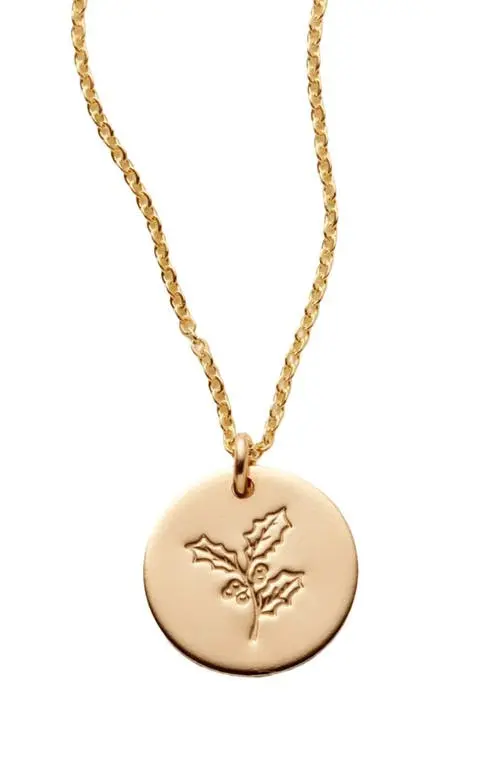 MADE BY MARY December Birth Flower Medallion Necklace - Gold Filled