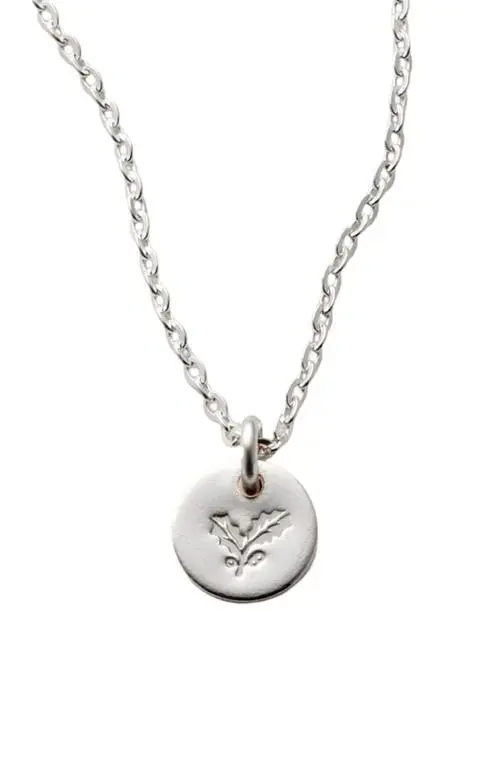 MADE BY MARY December Birth Flower Medallion Necklace - Silver