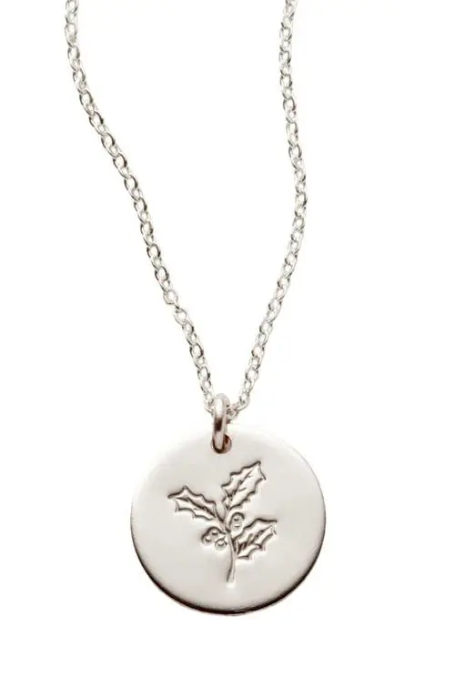 MADE BY MARY December Birth Flower Medallion Necklace - Silver