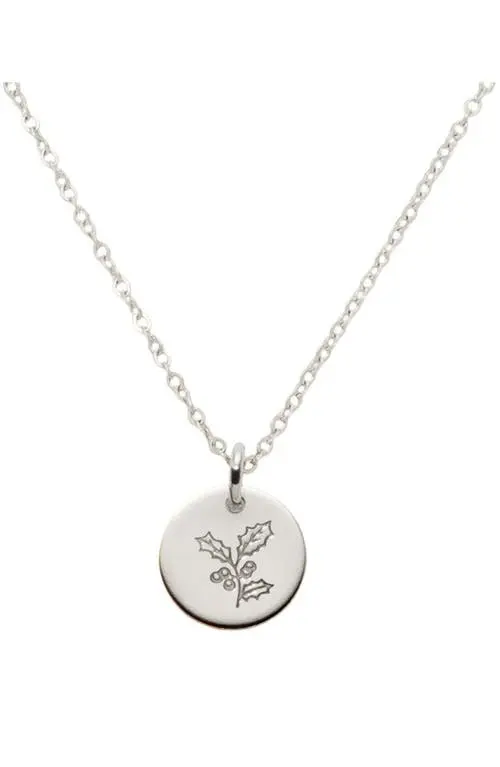 MADE BY MARY December Birth Flower Medallion Necklace - Silver