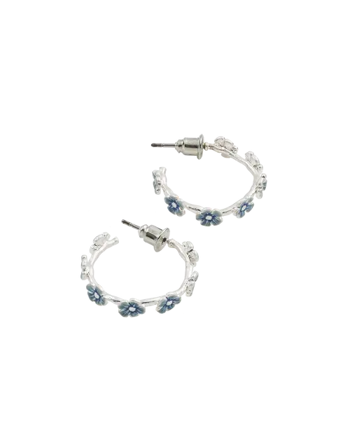 FABLE ENGLAND Forget-me-not Stud Hoop Earrings