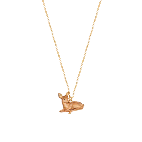 FABLE ENGLAND Resting Fawn Chain Necklace - Gold