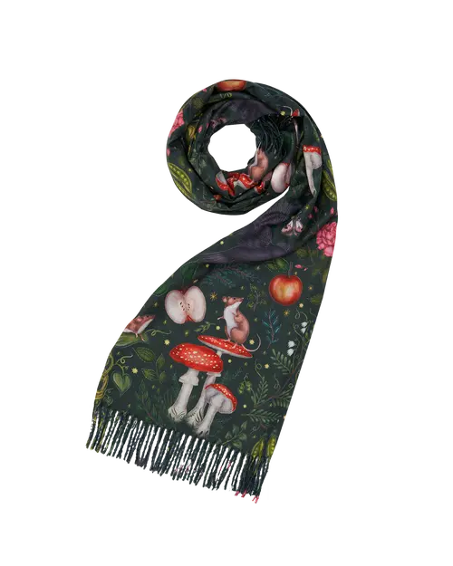 FABLE ENGLAND Catherine Rowe's Into The Woods Scarf - Green