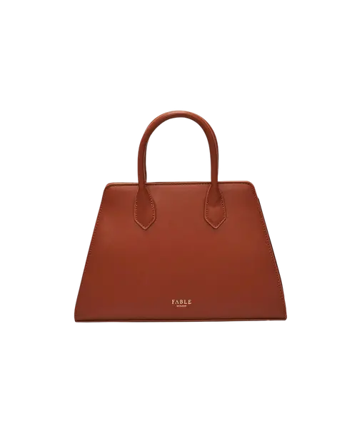 FABLE ENGLAND Grace Structured Tote With Printed Scarf Detail - Tan