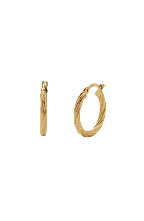 MADE BY MARY 14k Twisted Hoop Earrings - 14k Solid Gold