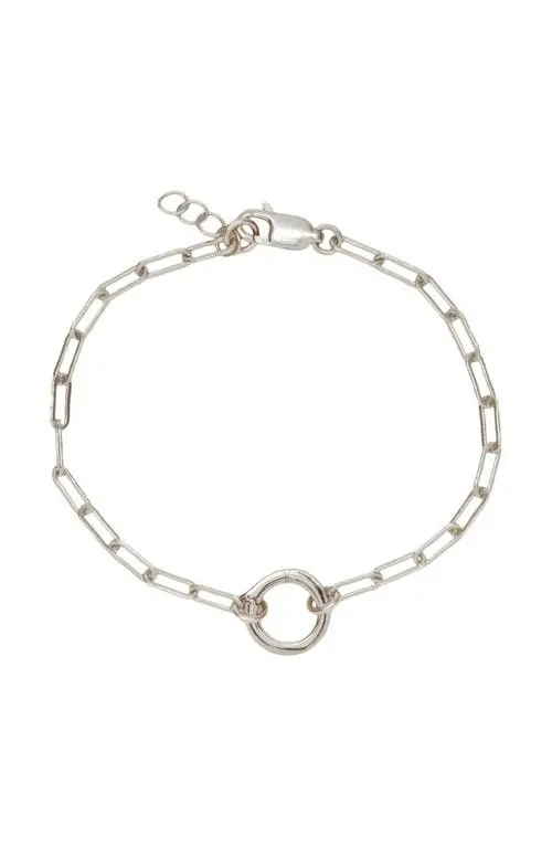 MADE BY MARY Jude Charm Link Bracelet With Link Lock - Silver