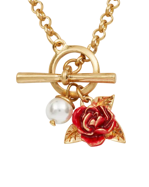FABLE ENGLAND English Rose Pearl Chain Necklace