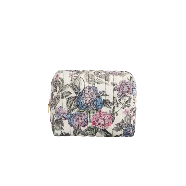 FABLE ENGLAND Hydrangea Large Quilted Makeup Bag - Purple