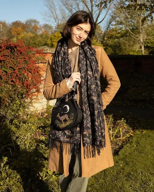 FABLE ENGLAND A Night's Tale Woodland Midnight Heavy Weight Scarf