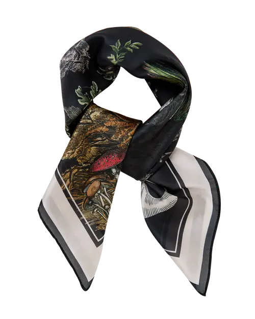 FABLE ENGLAND A Night's Tale Narrative Square Scarf - Black