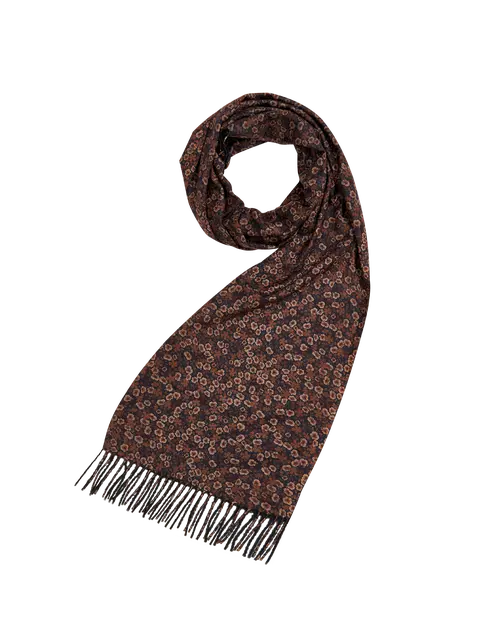 FABLE ENGLAND Deco Blooms Ditsy Scarf With Tassels - Black