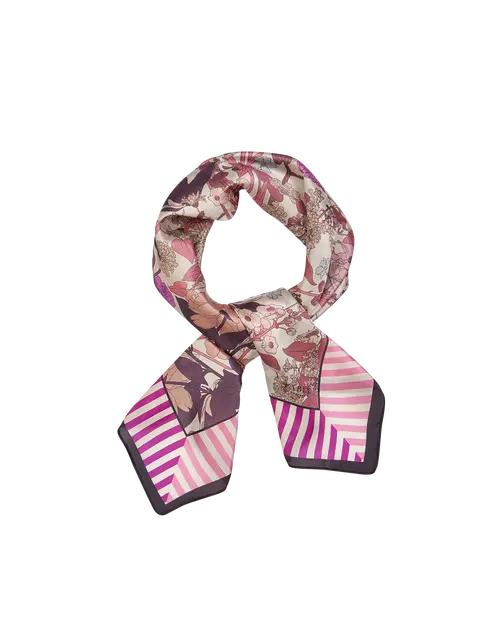FABLE ENGLAND Deco Blooms Candy Stripe Square Scarf