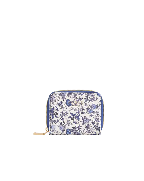 FABLE ENGLAND Ditsy Blue Small Purse - Ivory