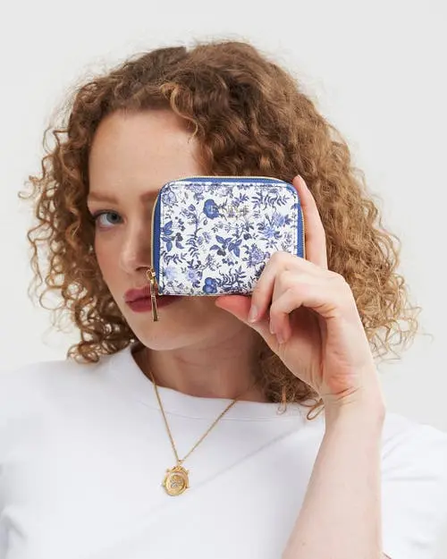 FABLE ENGLAND Ditsy Blue Small Purse