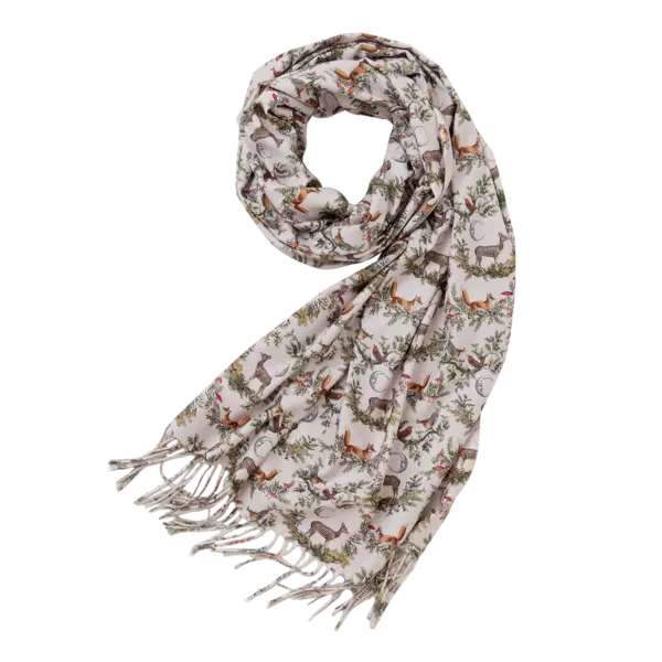 FABLE ENGLAND A Night's Tale Woodland Crystal Heavy Weight Scarf - Grey