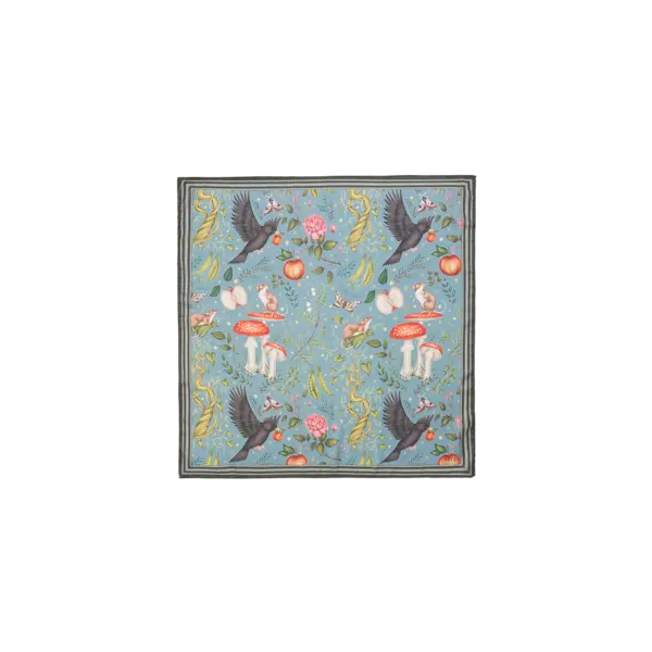 FABLE ENGLAND Catherine Rowe's Into The Woods Square Scarf - Teal