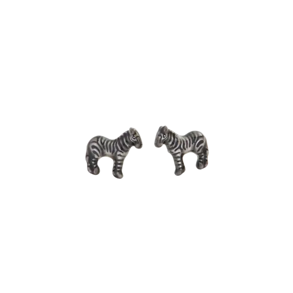 FABLE ENGLAND Zebra Stud Earrings - Multi & Gold