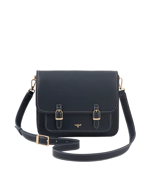 FABLE ENGLAND Ditsy Satchel - Navy