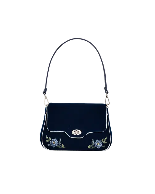 FABLE ENGLAND Embroidered Clutch With Detachable Chain