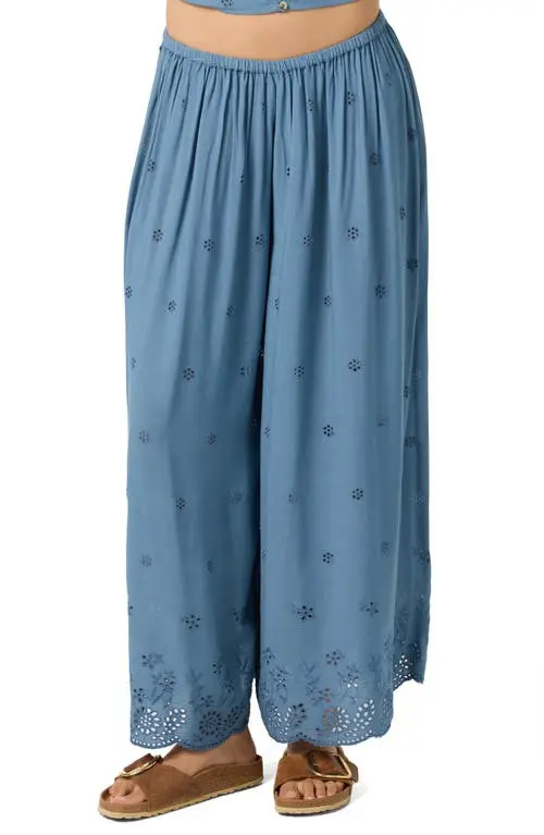 O'Neill Delaney Eyelet Wide Leg Pants - Provincial Blue