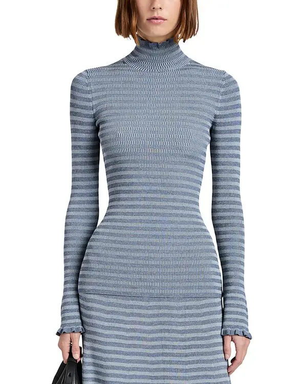 Proenza Schouler White Label Phyllis Turtleneck Knit Top - Slate