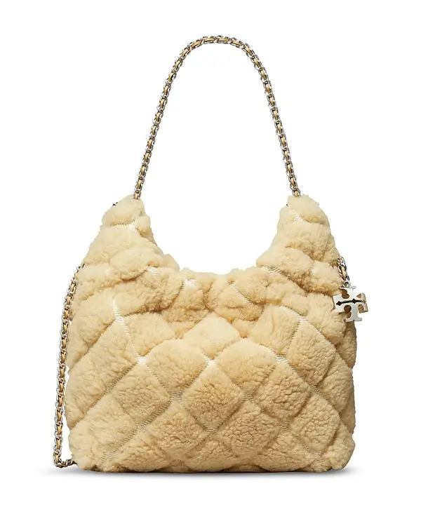 Tory Burch Mini Fleming Shearling Hobo Bag