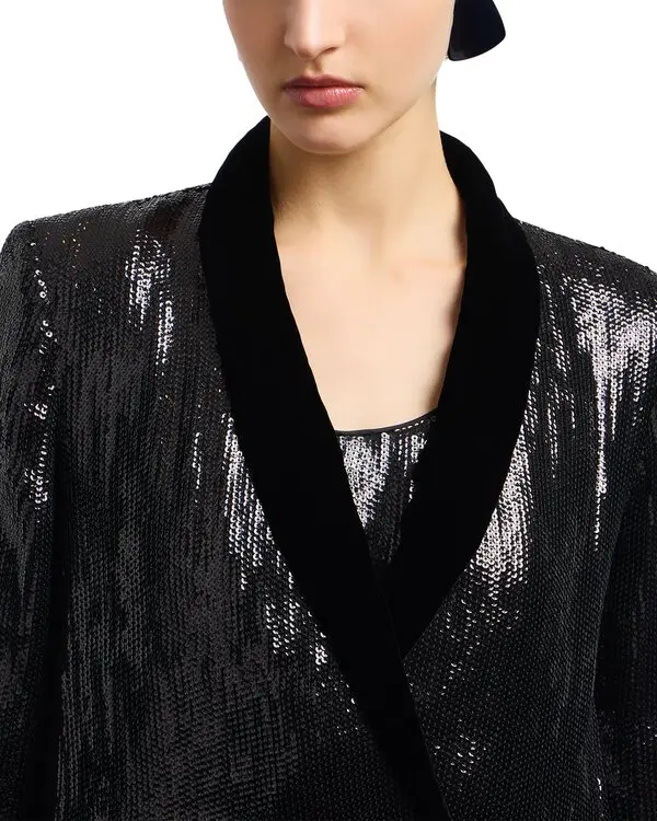 Emporio Armani Sequined Double Breasted Blazer