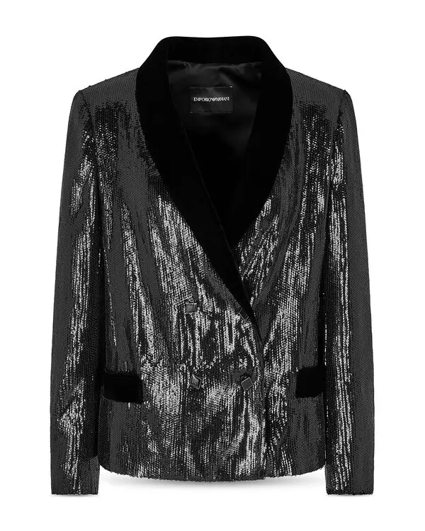 Emporio Armani Sequined Double Breasted Blazer